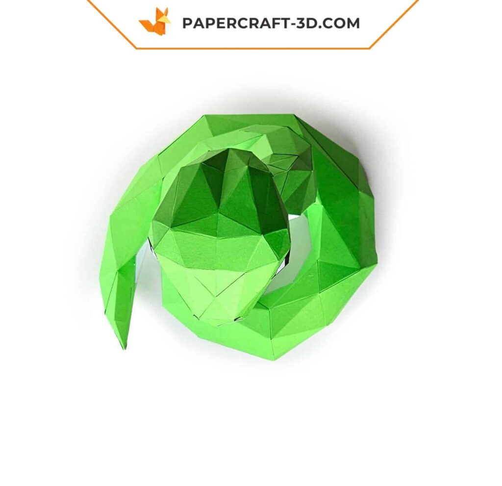 Serpent origami 3D à poser – Modèle papercraft animal