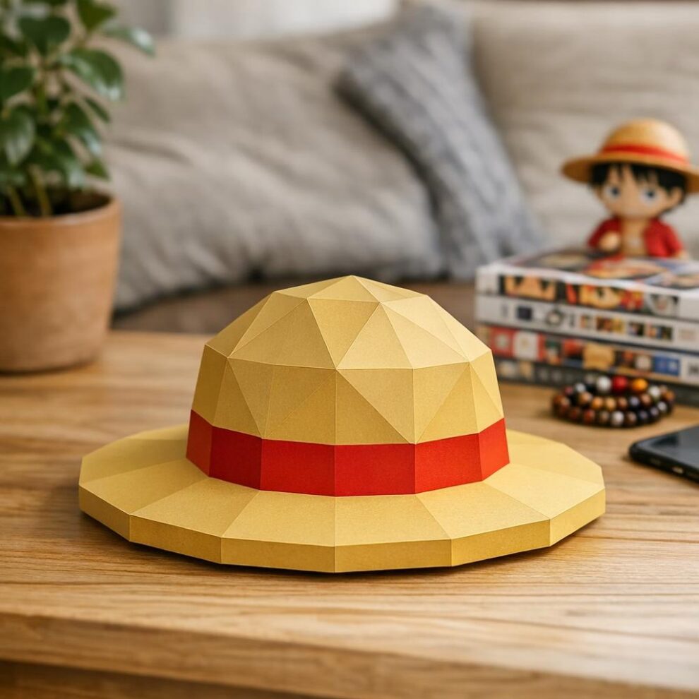 Chapeau de Luffy One Piece – Origami 3D à assembler